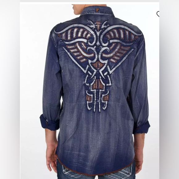 Roar | Shirts | Roar Vigilant Mens Long Sleebe Buttondown Denim Shirt W ...